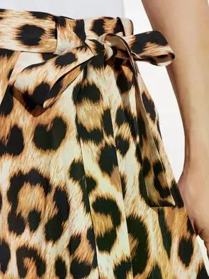 Munthe Animal-print High-rise Wrap Skirt