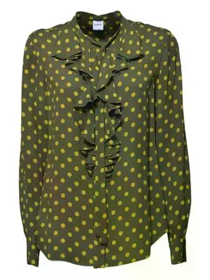 Aspesi Polka Dot-print Ruffled Blouse