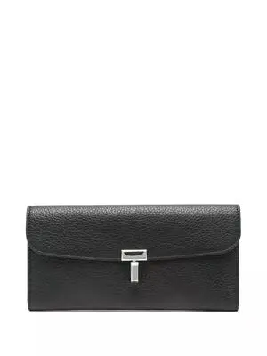 TOTEME T-lock Grained-leather Wallet - Black