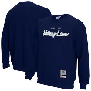 Mitchell & Ness Penn State Nittany Lions Elite Script Pullover Sweatshirt - Navy