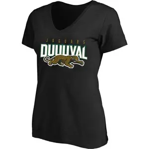 Mitchell & Ness Jacksonville Jaguars Retro Duval V-neck T-shirt - Black