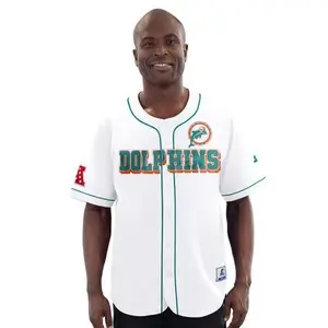 STARTER Miami Dolphins Relay Vintage Full-button Baseball Jersey