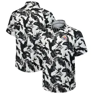 Tommy Bahama Pittsburgh Steelers Sunnyvale Blooms Camp Button-up Shirt - Black