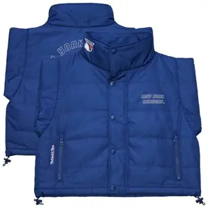 Mitchell & Ness New York Rangers Cropped Puffer Vest - Blue