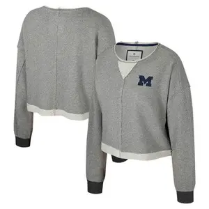 COLOSSEUM Michigan Wolverines Magnum Scoop Neck Cropped Pullover Sweatshirt