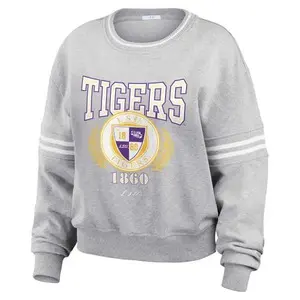 WEAR BY ERIN ANDREWS Lsu Tigers Classic Stripe Pullover Sweater