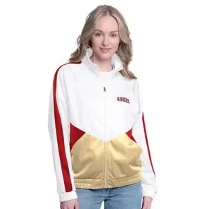 G-III 4HER BY CARL BANKS Rally Rhinestone Full-zip Track Jacket - White