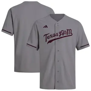 Adidas Texas A&m Aggies Replica Baseball Jersey - Gray