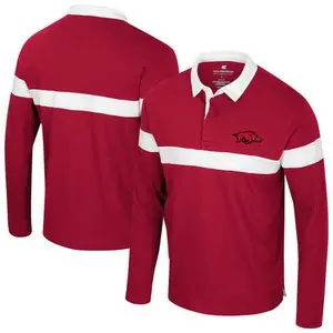 COLOSSEUM Arkansas Razorbacks Too Cool For School Long Sleeve Polo - Cardinal