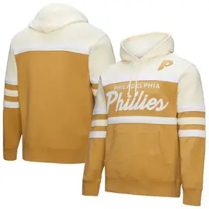 Mitchell & Ness Cream Philadelphia Phillies Head Coach Pullover Hoodie - Tan