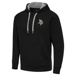 ANTIGUA Minnesota Vikings Brushed Carbon Victory Pullover Hoodie - Black