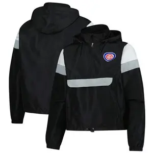 Profile Chicago Cubs Quarter-zip Anorak Hooded Jacket
