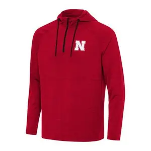 ANTIGUA Nebraska Huskers Spikes Quarter-zip Hoodie - Heather Red