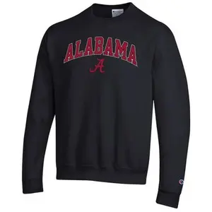 Champion Alabama Crimson Tide Arch Over Logo Pullover Sweatshirt - Black
