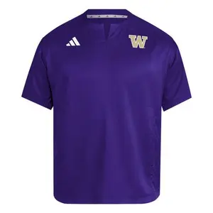 Adidas Washington Huskies Coaches Adizero Notch Neck Pullover Top