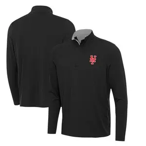 ANTIGUA New York Mets Content Quarter-zip Top - Black