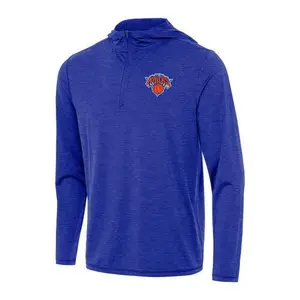 ANTIGUA New York Knicks Tidy Quarter-zip Hoodie - Heather Royal