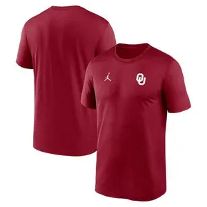 JORDAN BRAND Oklahoma Sooners 2025 Sideline Logo Legend Performance T-shirt - Crimson