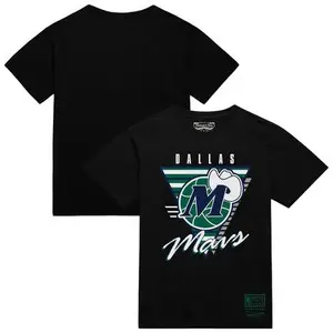 Mitchell & Ness Dallas Mavericks Worldwide Collection Tri-logo T-shirt - Black