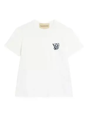 Valentino Garavani Logo-embroidered Crew-neck T-shirt - White