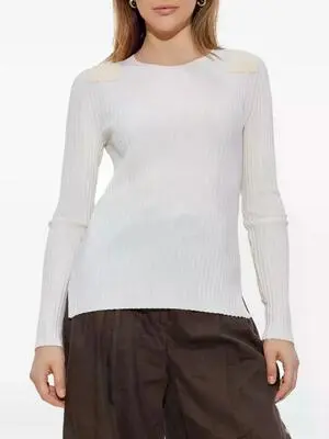 Helmut Lang Ribbed Long-sleeve Top - White