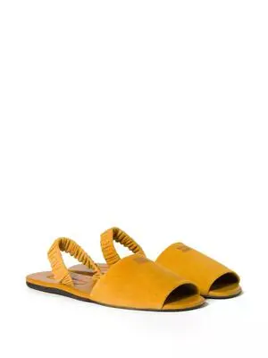 Miu Miu Ruched Suede Sandals