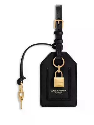 Dolce & Gabbana Sicily Leather Luggage Tag - Black