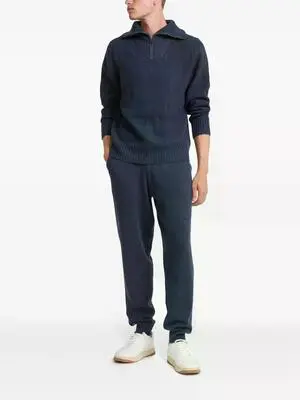 YVES SALOMON Knitted Track Pants - Blue