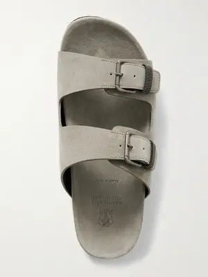 Brunello Cucinelli Bead-embellished Suede Sandals