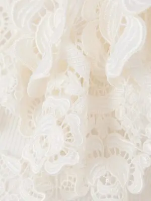 Chloé Embellished Lace-trimmed Cotton Bodysuit