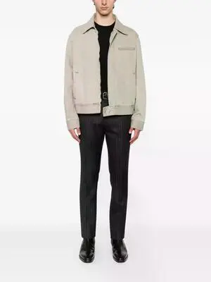 TOM FORD Striped Straight-leg Trousers - Grey