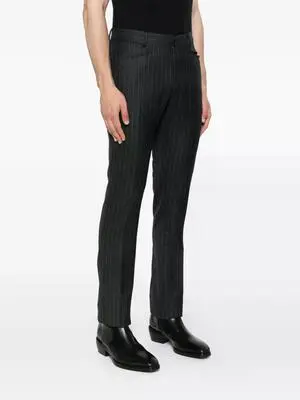 TOM FORD Striped Straight-leg Trousers - Grey