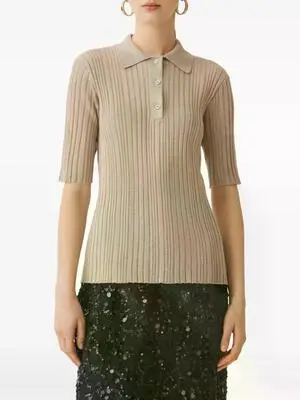 Fabiana Filippi Ribbed-knit Polo Top