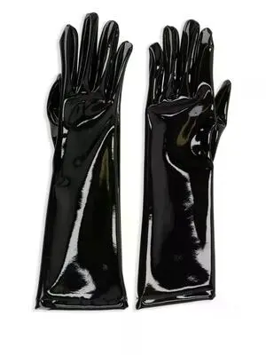GIANVITO ROSSI Patent-leather Gloves - Black