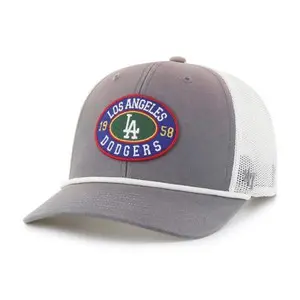 '47 Los Angeles Dodgers Tide Sweep Rope Trucker Adjustable Cap - Gray