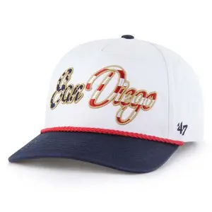 '47 San Diego Padres Patriotic Hitch Adjustable Hat - White