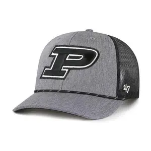 '47 Purdue Boilermakers Carbon Rope Trucker Hat - Gray