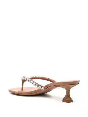 Amina Muaddi 60mm Leather Sandals