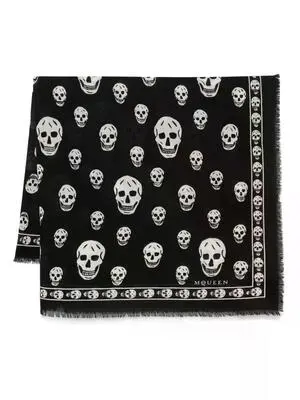 Alexander McQueen Classic Skull Scarf - Black