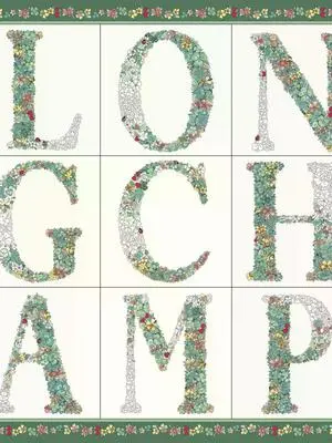 Longchamp Floral Monogram Silk Scarf