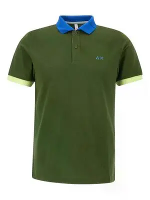 SUN 68 Colour-blocked Polo Shirt - Green