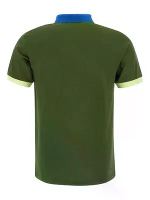 SUN 68 Colour-blocked Polo Shirt - Green