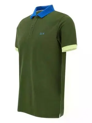 SUN 68 Colour-blocked Polo Shirt - Green