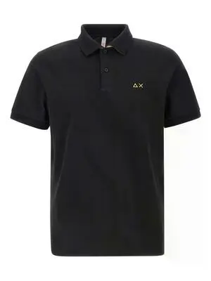 SUN 68 Logo-embroidered Polo Shirt - Black