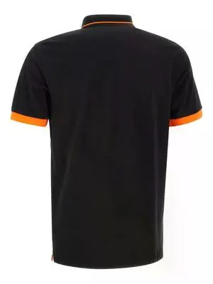 SUN 68 Contrast-collared Polo Shirt - Black