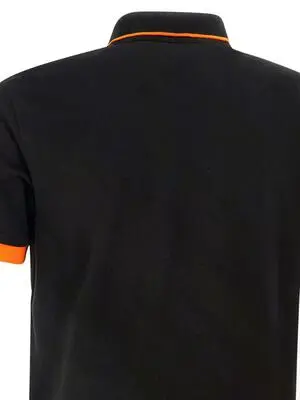 SUN 68 Contrast-collared Polo Shirt - Black