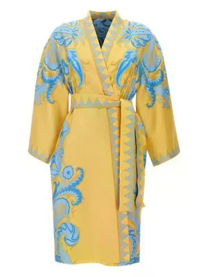 Etro Ornate-print Belted Robe Dress
