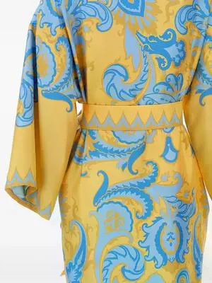 Etro Ornate-print Belted Robe Dress