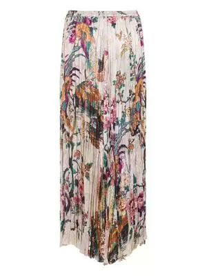 Roberto Cavalli Pleated Floral-print Maxi Skirt