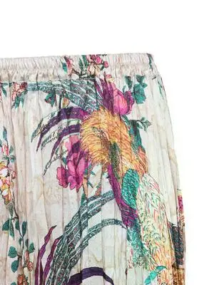 Roberto Cavalli Pleated Floral-print Maxi Skirt